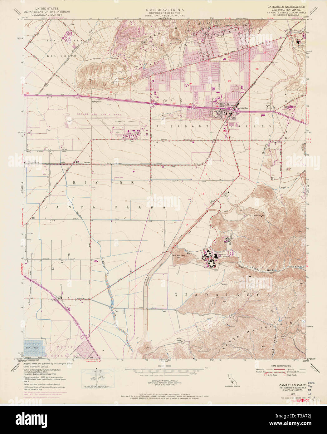 Map of california 1950 hi-res stock photography and images - Alamy