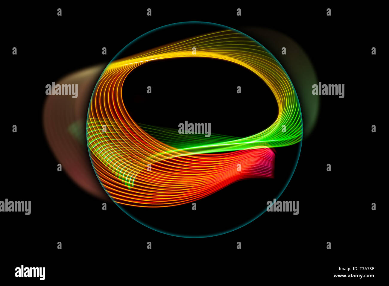 Abstract background with horizontal and vertical disruptions of green ...