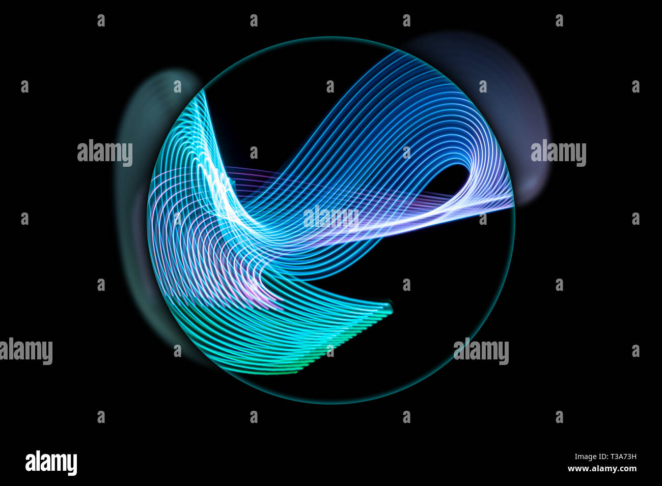 Abstract background with horizontal and vertical disruptions of blue ...