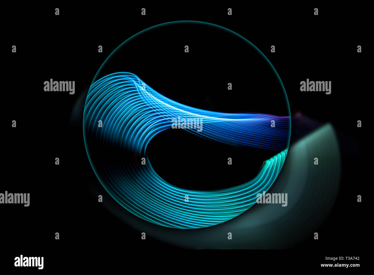 Abstract background with horizontal and vertical disruptions of blue ...