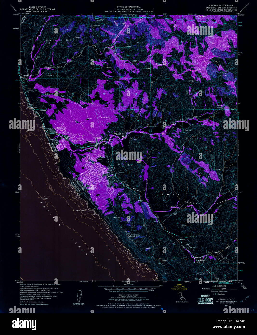Map of cambria california hi-res stock photography and images - Alamy