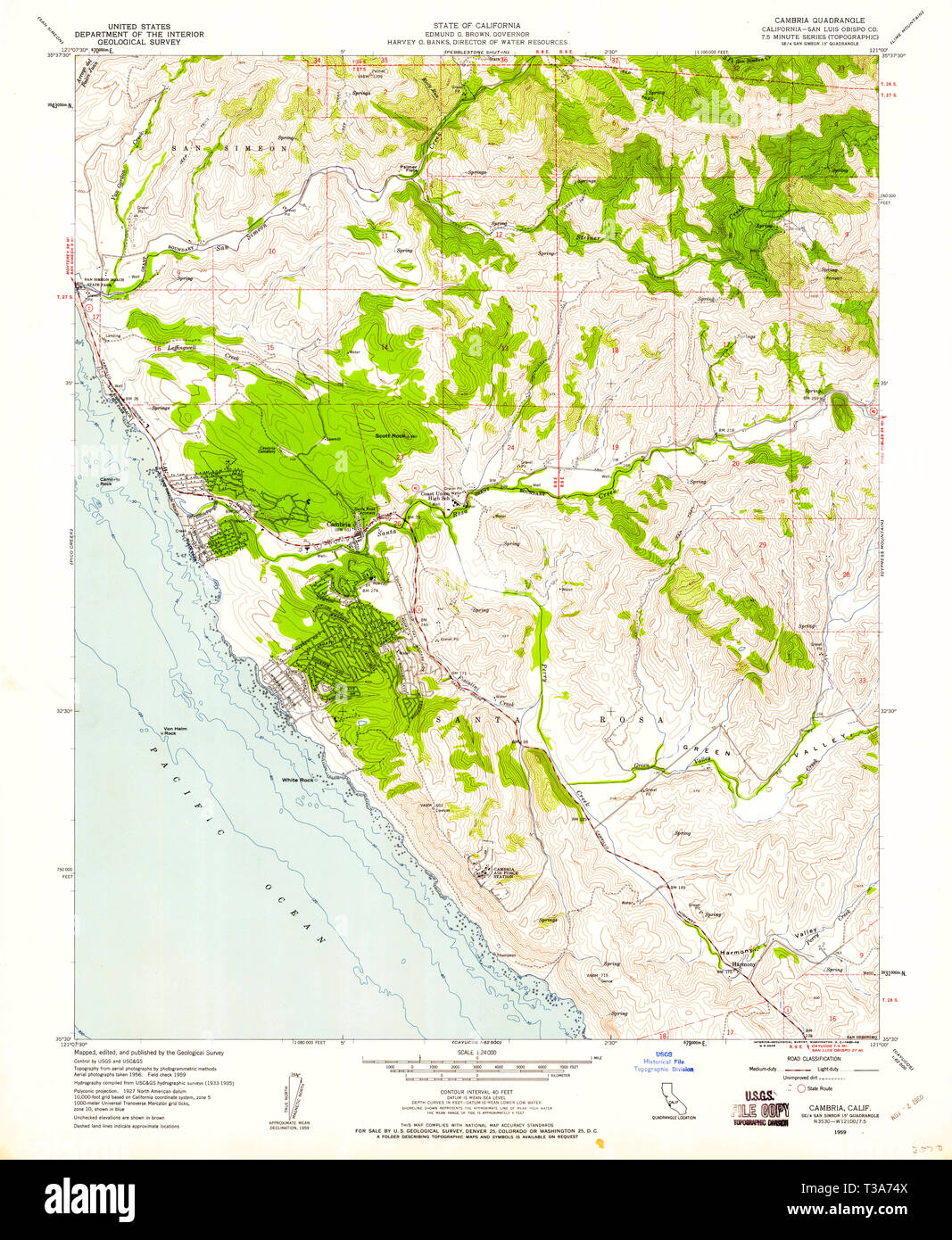Map of cambria california hi-res stock photography and images - Alamy