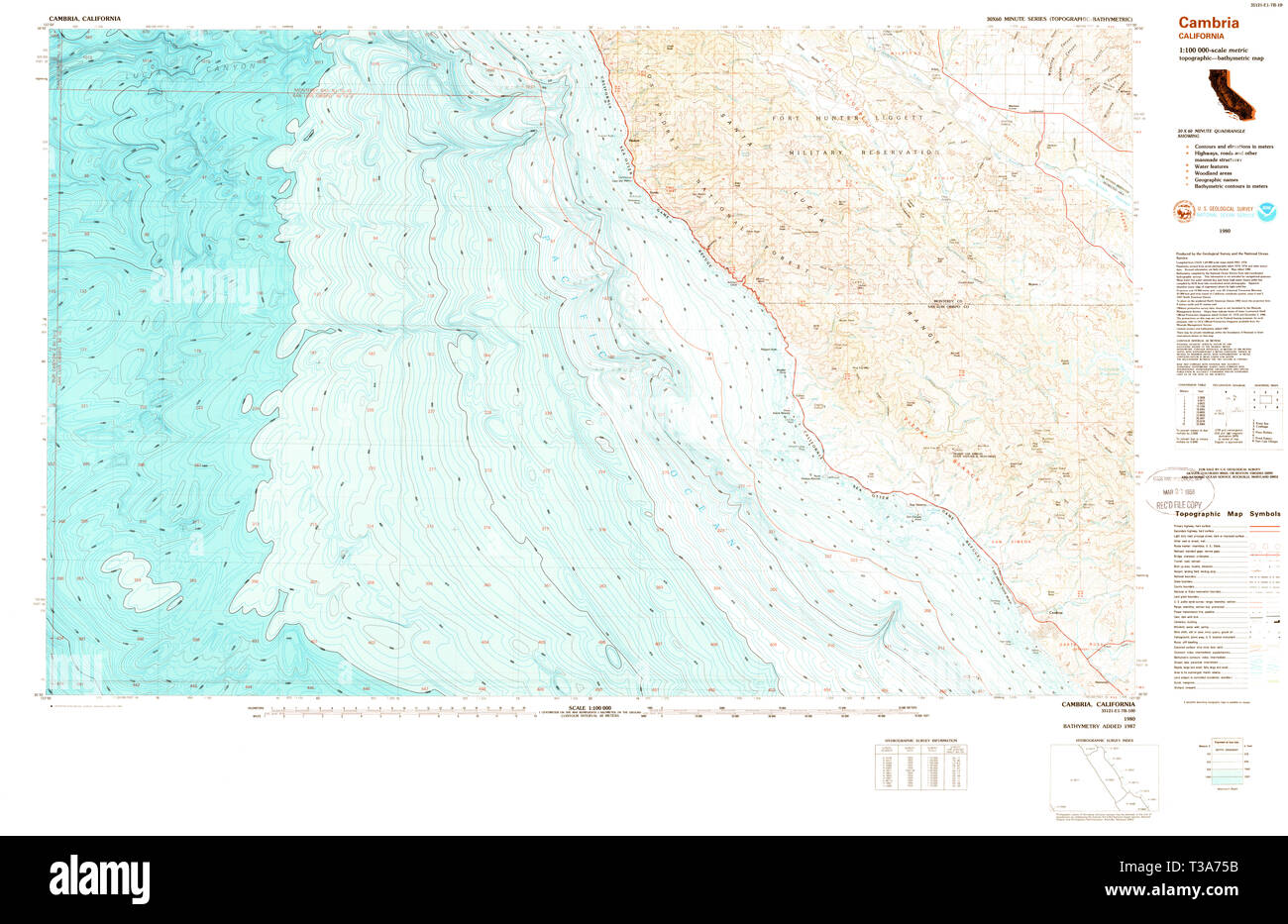 Cambria california map hi-res stock photography and images - Alamy