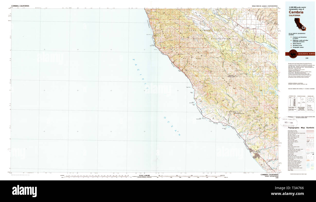 Map of cambria california hi-res stock photography and images - Alamy