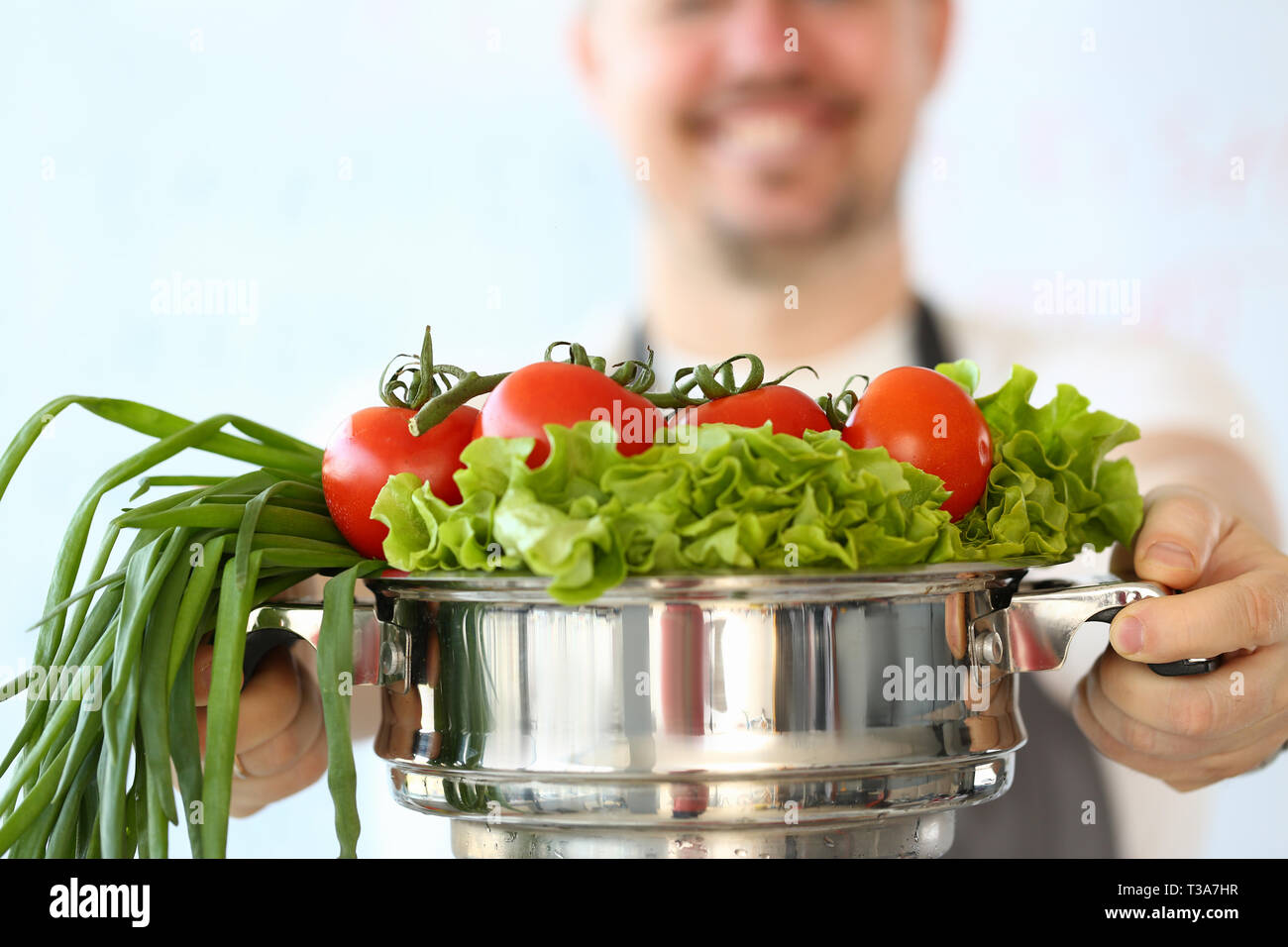 Male chef cook in red hi-res stock photography and images - Alamy