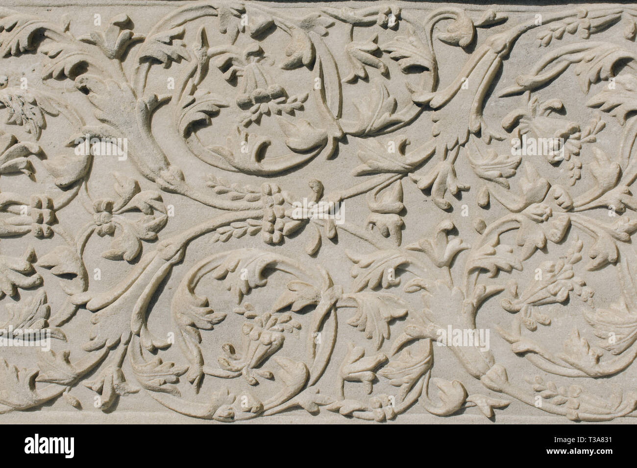 Ottoman marble stone carving art in floral patterns Stock Photo - Alamy