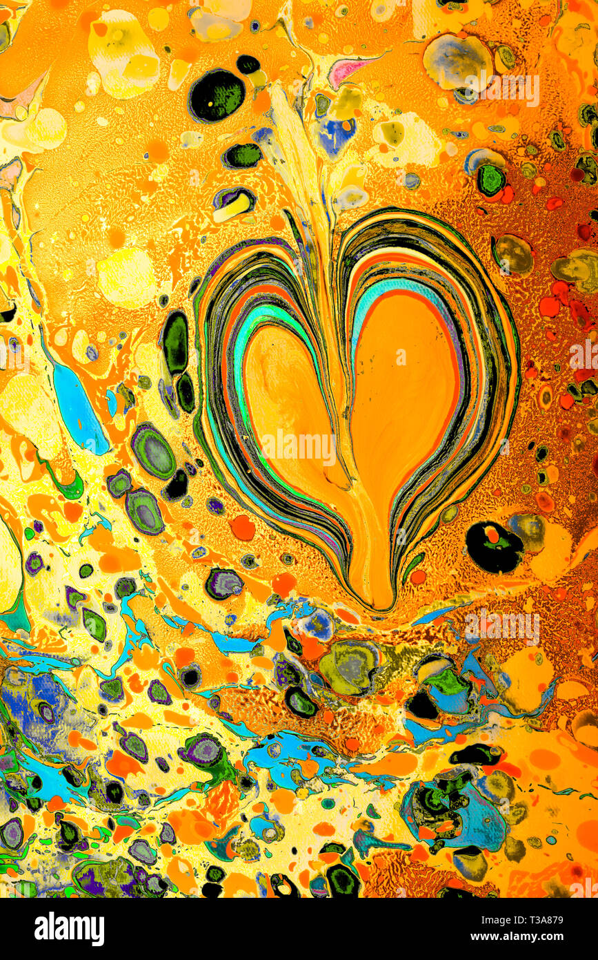 Traditional Ottoman Turkish abstract marbling art patterns as ...