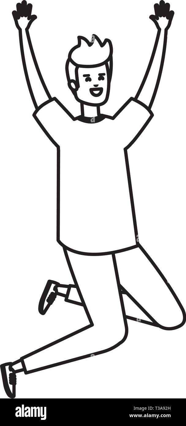 young man celebrating character Stock Vector Image & Art - Alamy