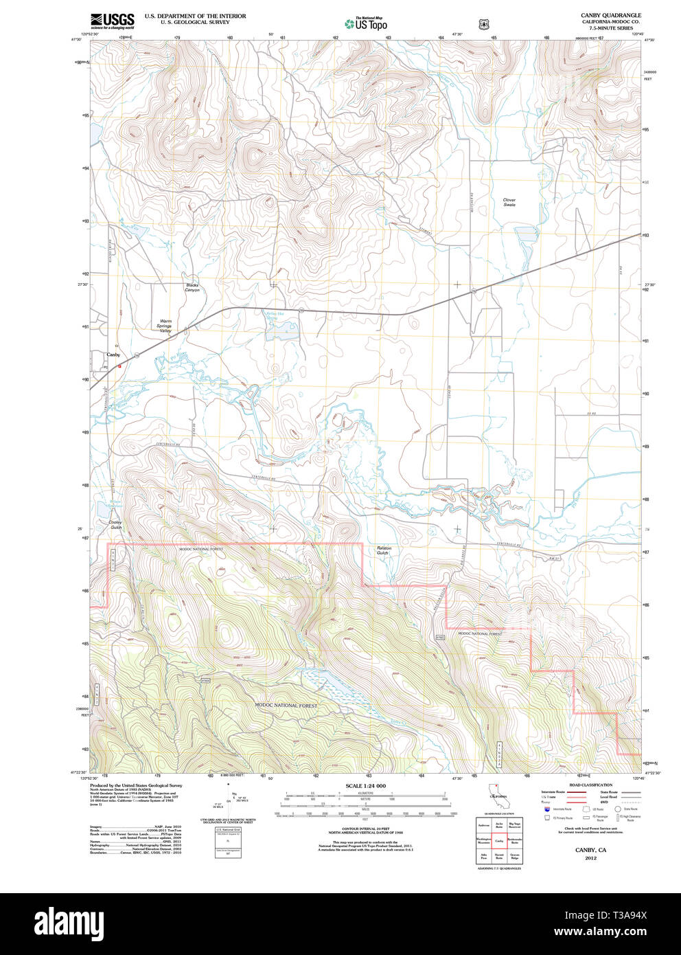 Map of canby california Cut Out Stock Images & Pictures - Alamy