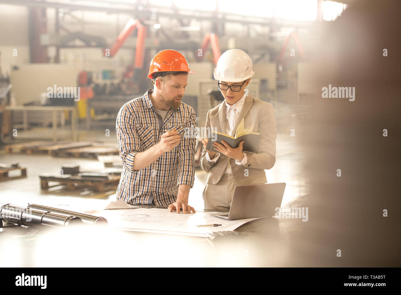 Reading working notes Stock Photo - Alamy