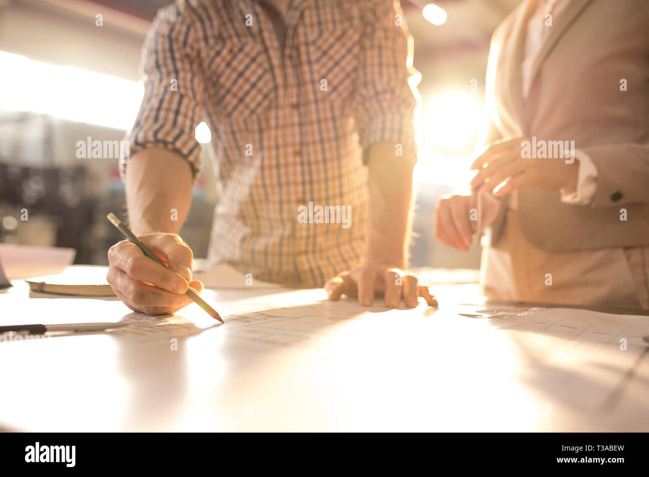 Engineer with pencil Stock Photo - Alamy