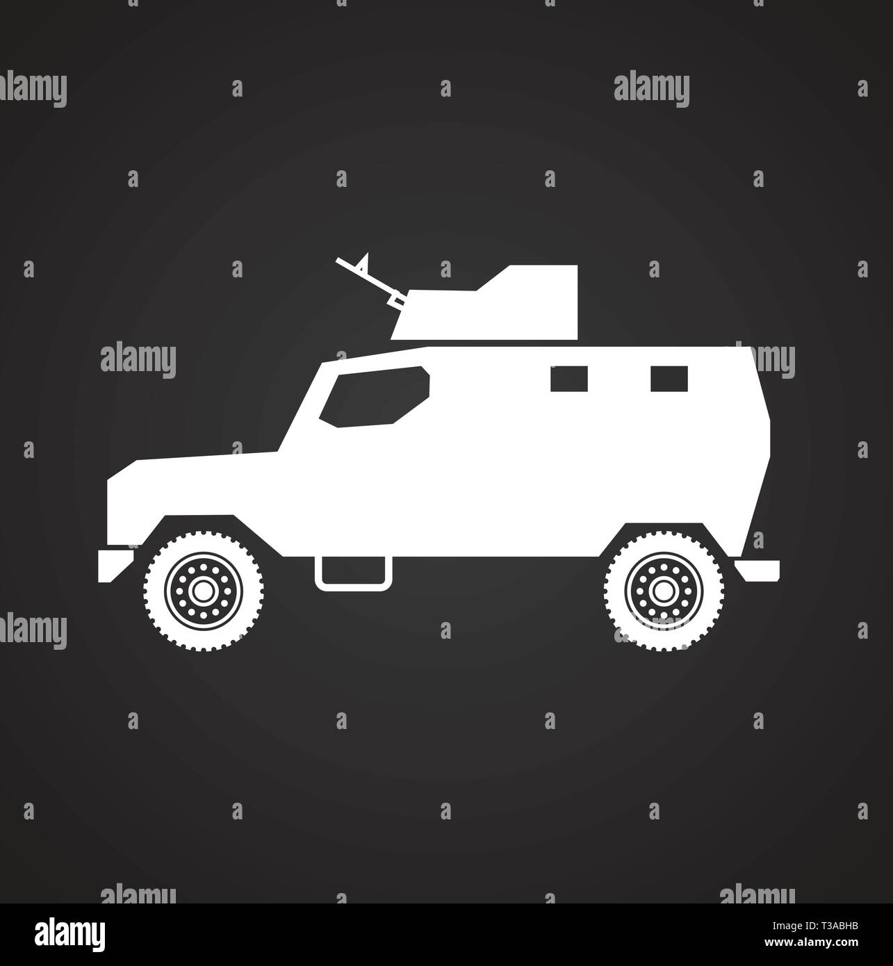 Military vehicle icon on background for graphic and web design. Simple ...