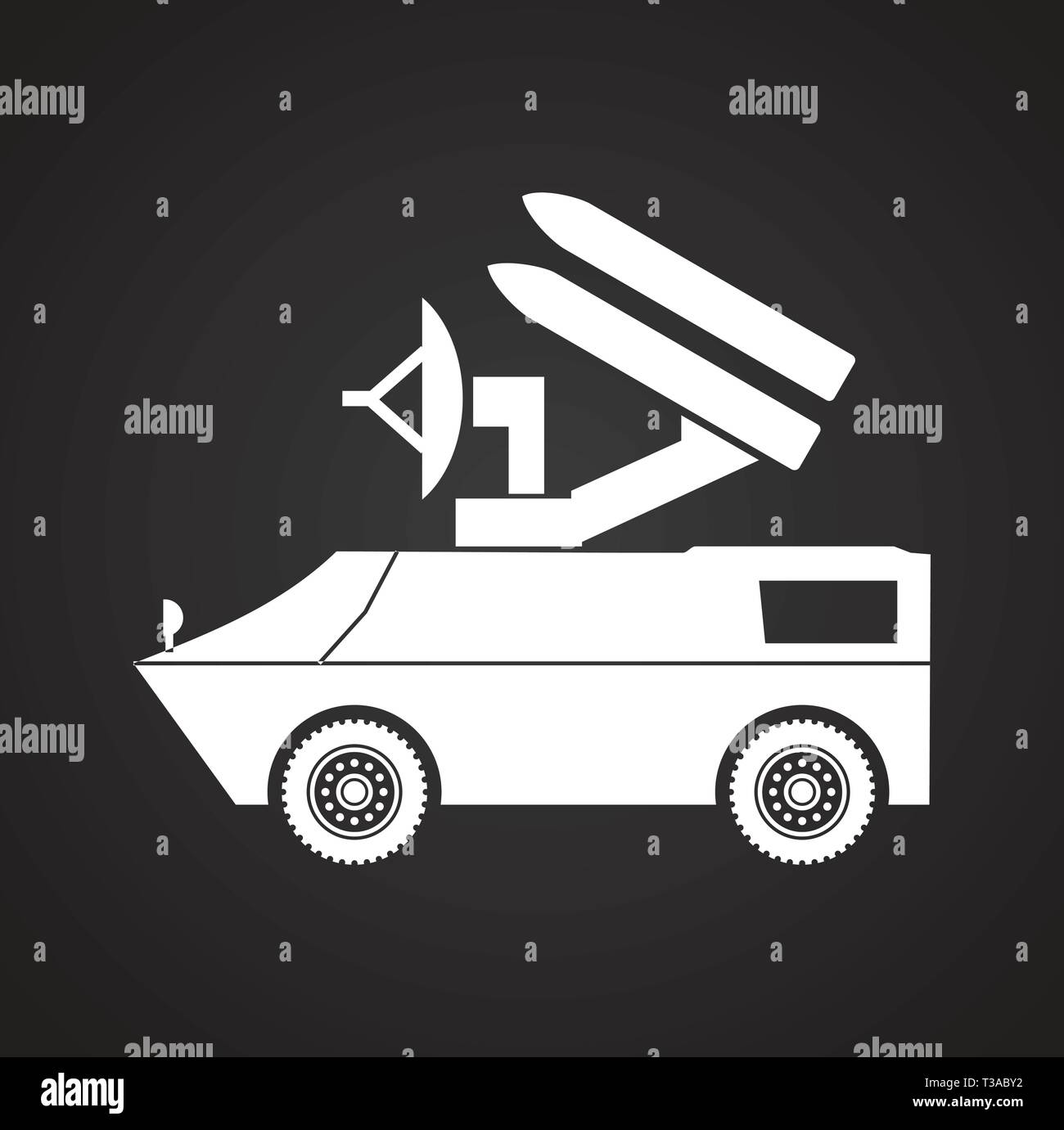 Military vehicle icon on background for graphic and web design. Simple ...