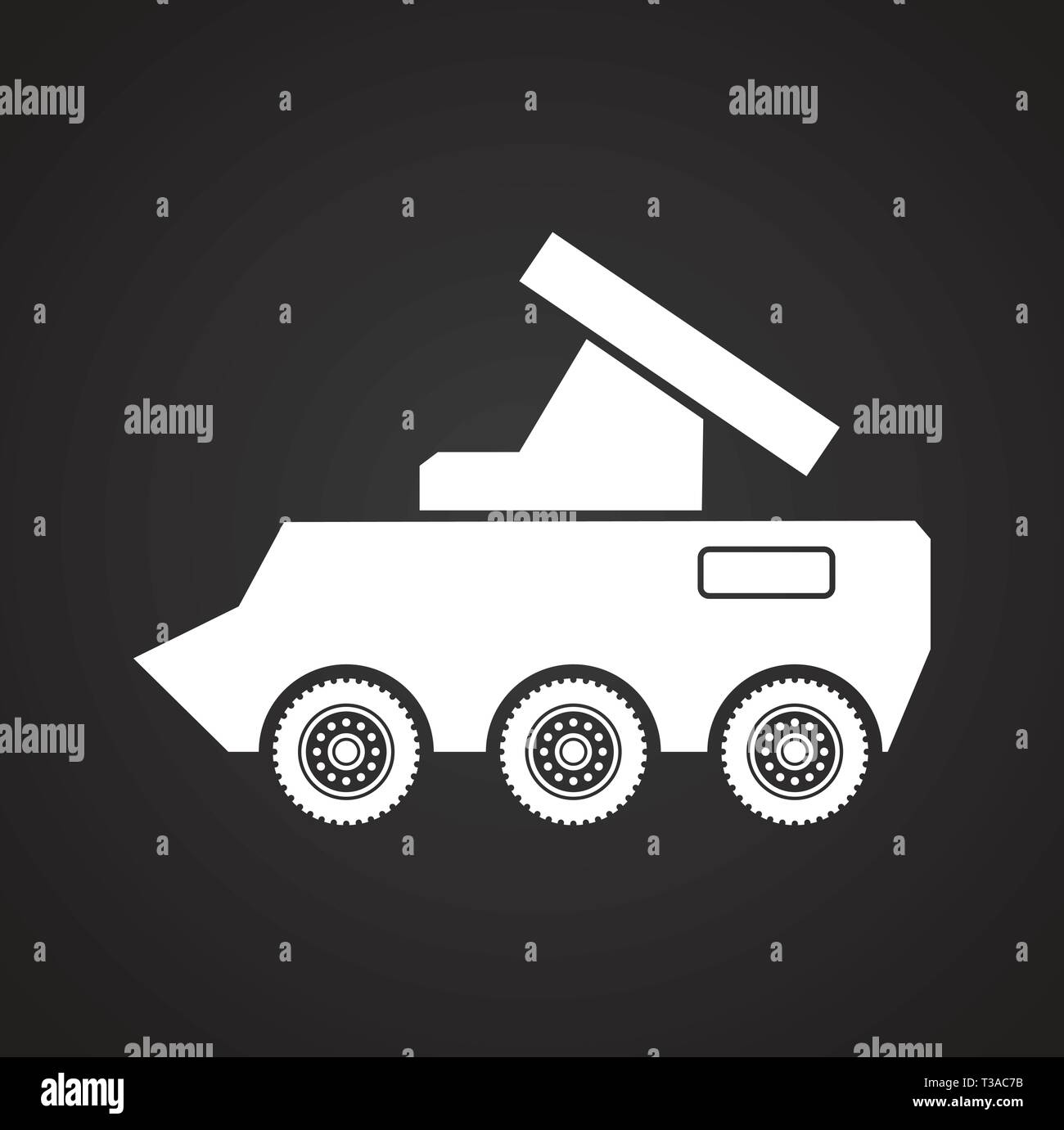 Military vehicle icon on background for graphic and web design. Simple ...