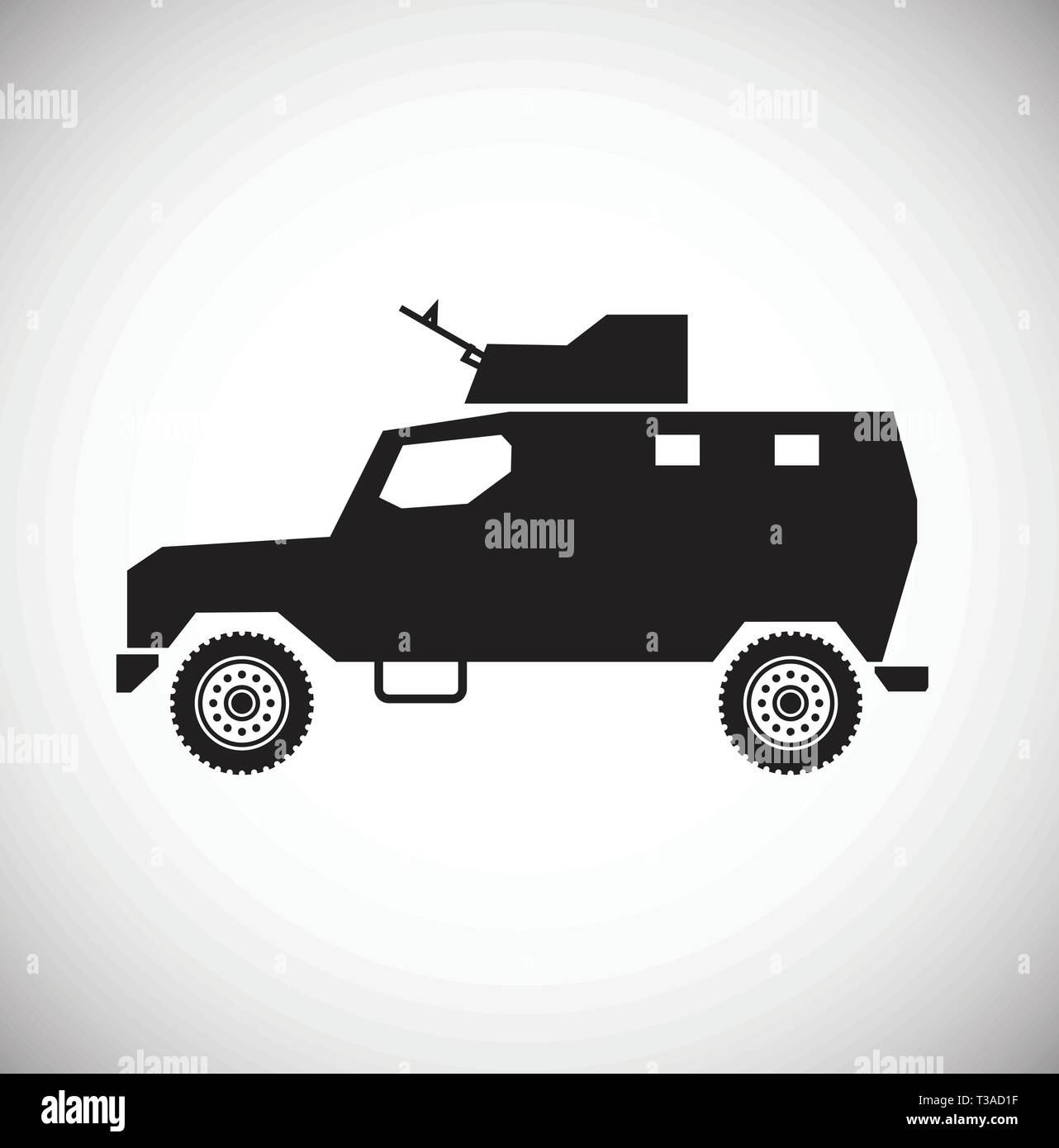 Military vehicle icon on background for graphic and web design. Simple ...