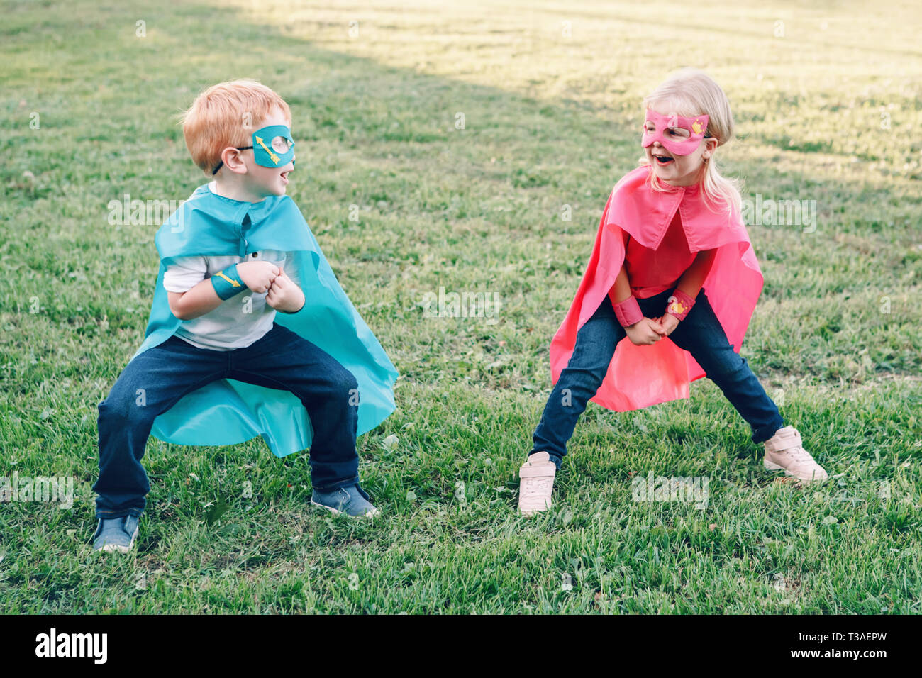 Cute adorable preschool Caucasian children boy and girl playing ...