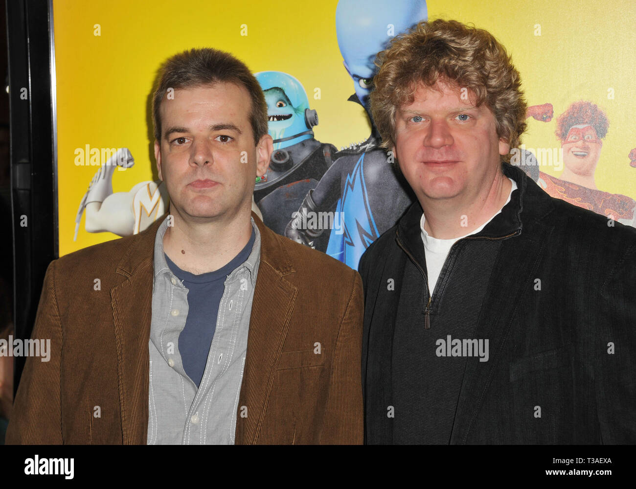 Alan Schoolcraft, Brent Simons - writer - Megamind Premiere at the ...