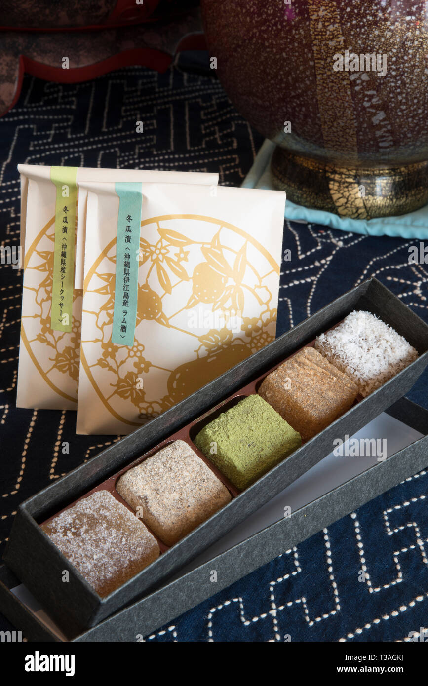 Jahana Kippan selling traditional Okinawan sweets near Kokusai Street ...