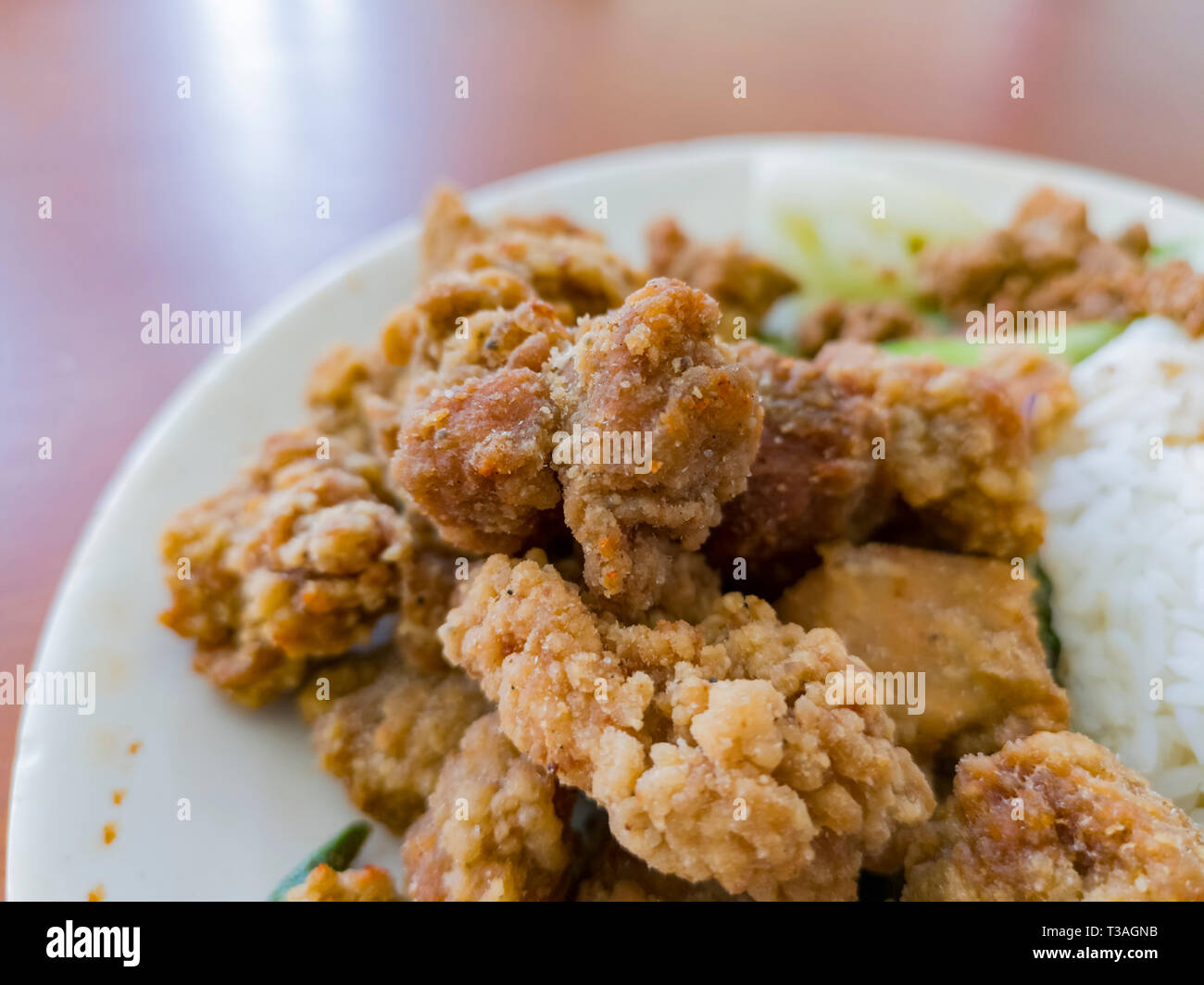 Delicious taiwanese style braised pork rice and popcorn chicken Stock ...
