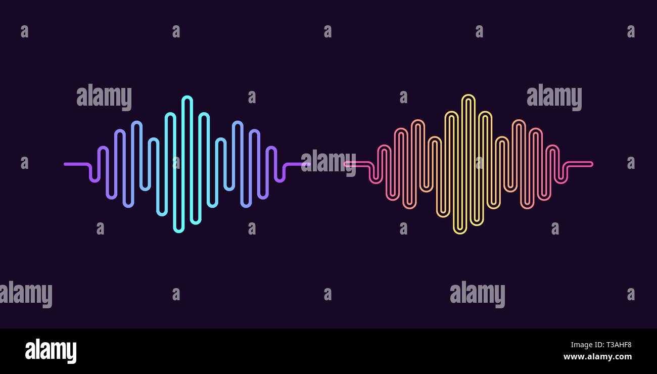 Set signs of Digital sound wave. Vector illustration of abstract Music ...