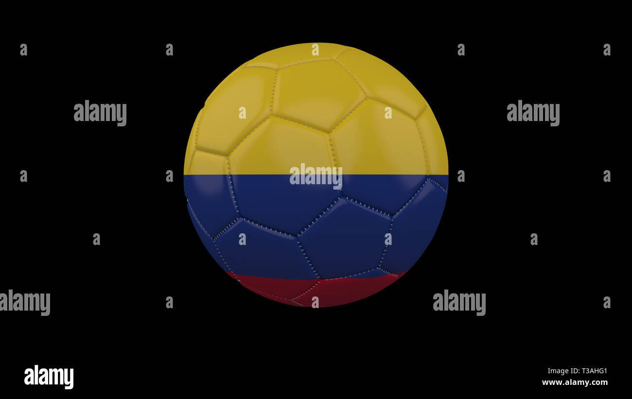 Soccer ball with the flag of Colombia colors , 3d rendering Stock Photo ...