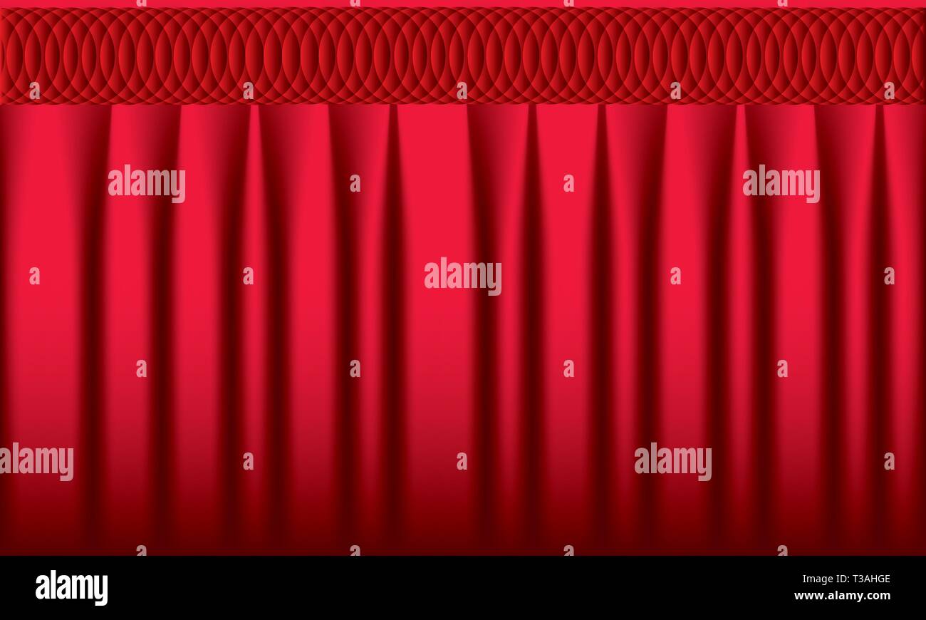 Red curtain background. Vector realistic red curtain Stock Vector Image ...