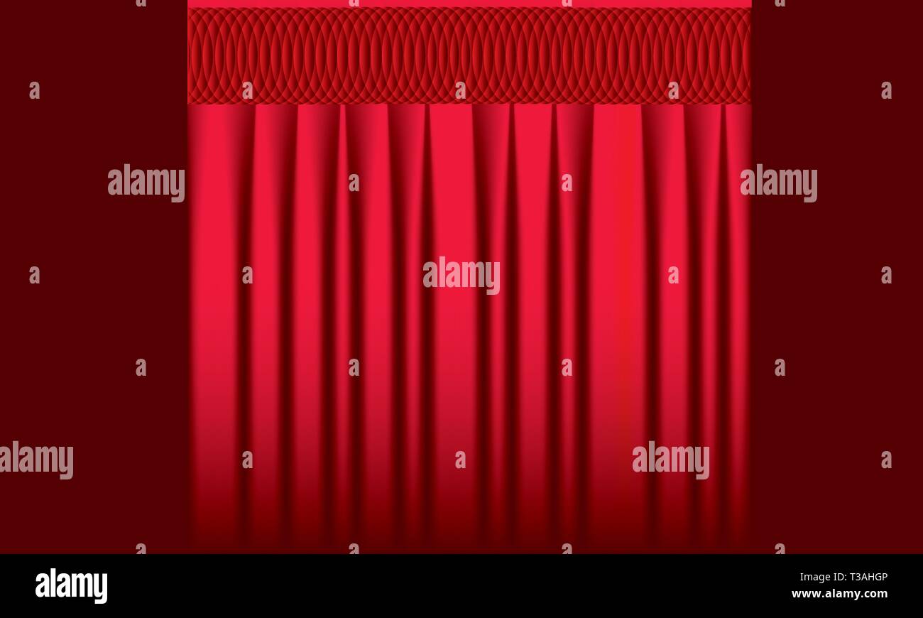 Red curtain background. Vector realistic red curtain Stock Vector Image ...
