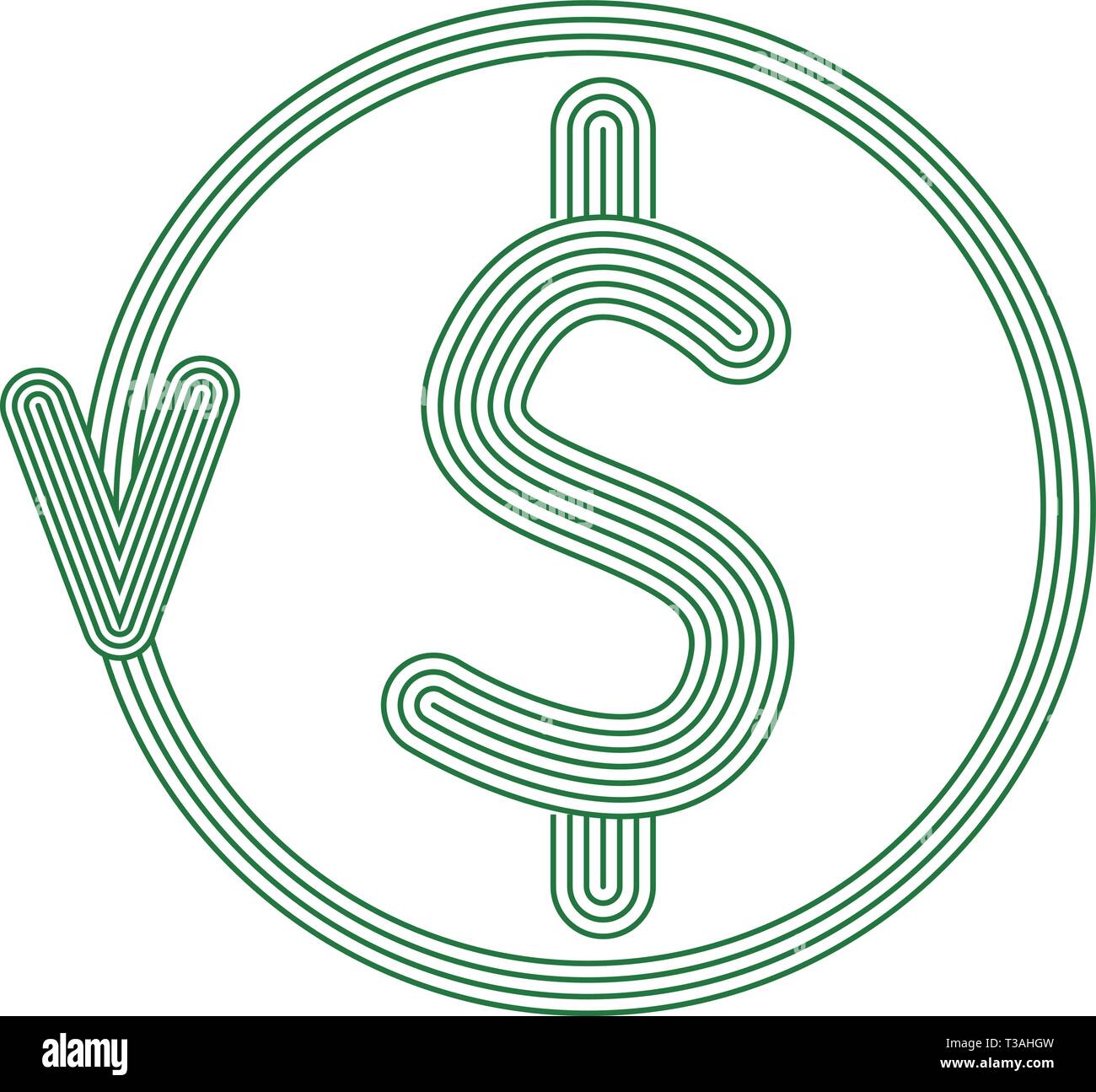 Dollar icon currency financial sign symbol vector illustration isolated ...