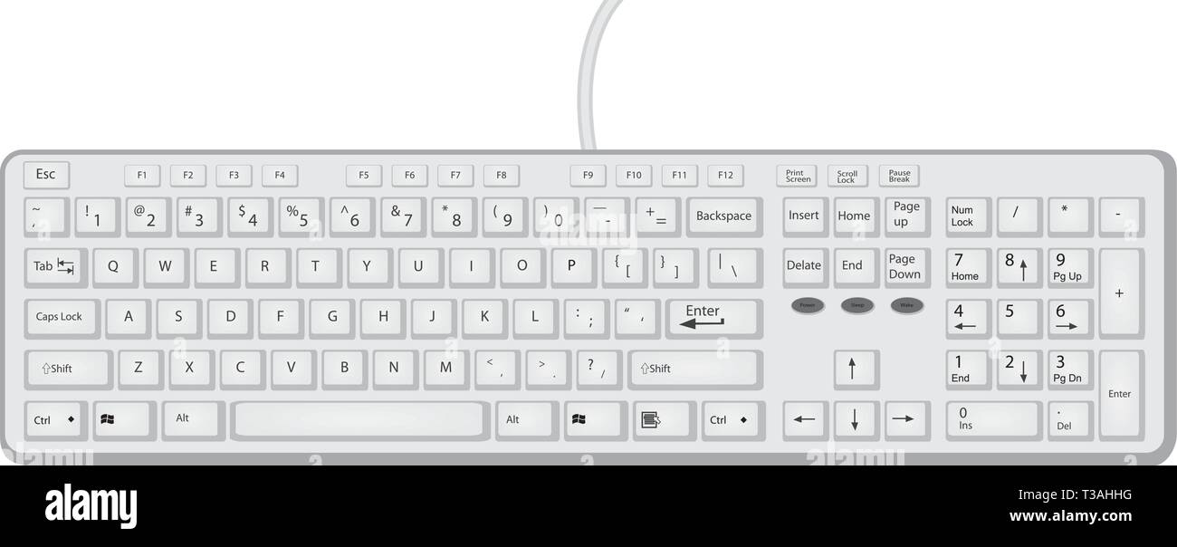 Keyboard vector illustration isolated on a white background Stock ...