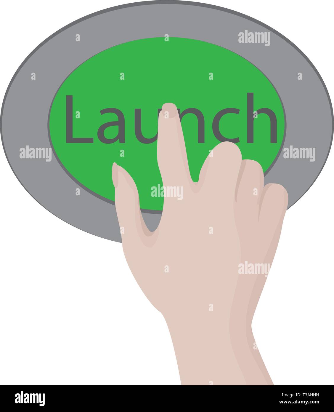 Launch button vector illustration. Business motivation Opportunity ...