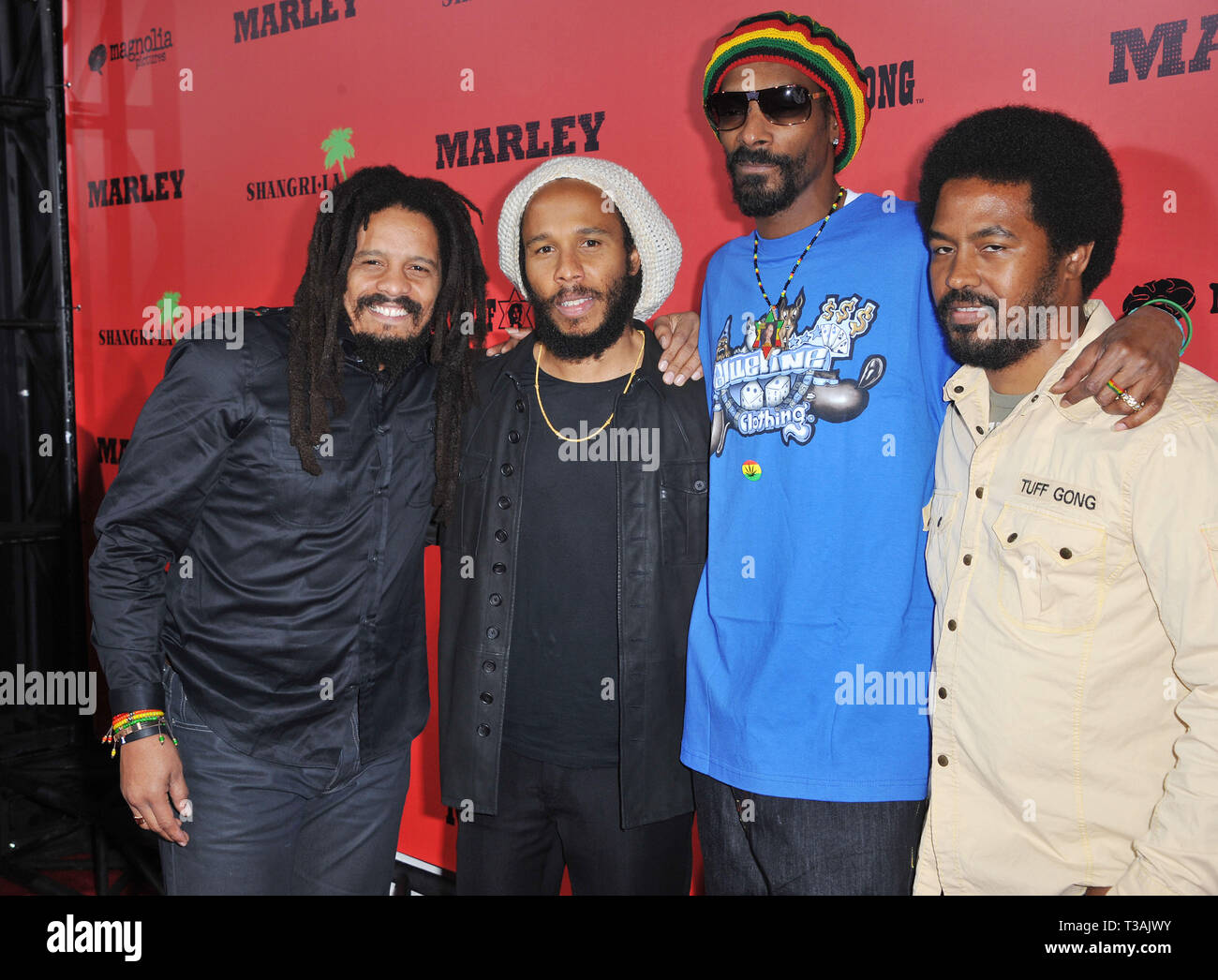 Rohan Marley, Ziggy Marley, Snoop Dogg, Robbie Marley at Marley ...