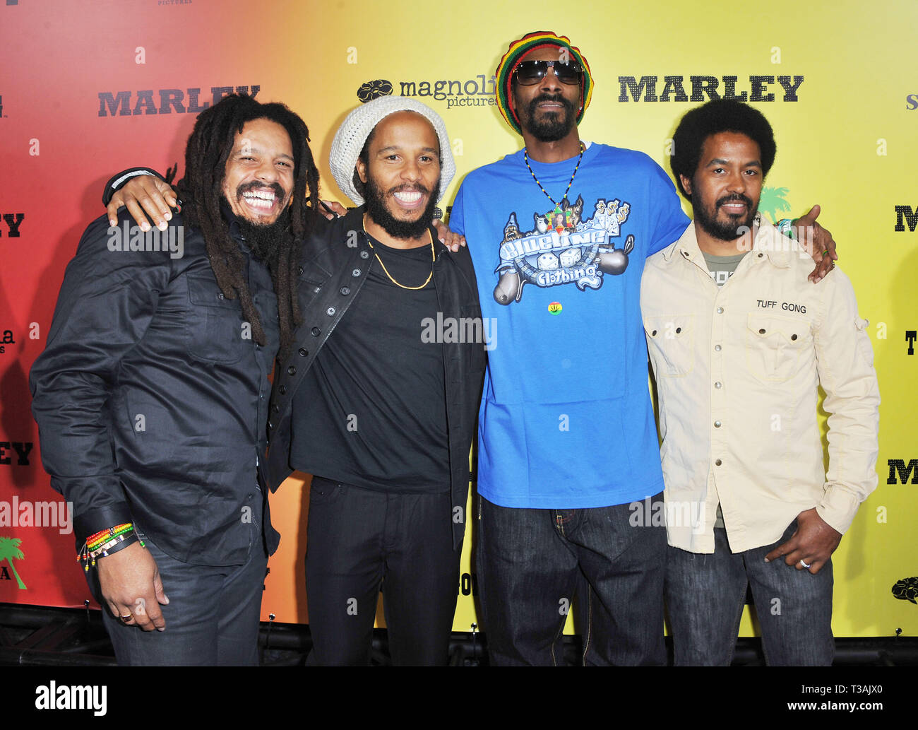 Rohan Marley, Ziggy Marley, Snoop Dogg, Robbie Marley at Marley ...