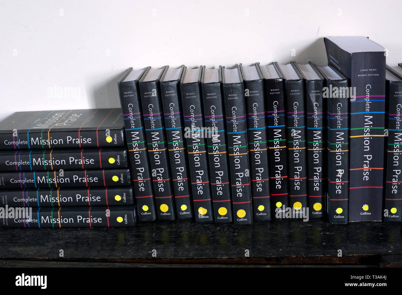 Mission Praise hymn books inside a church, UK Stock Photo - Alamy