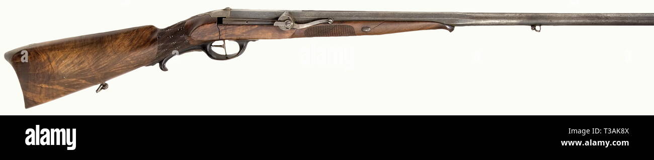 Civil long arms, flintlock and caplock, needle hunting rifle, Amberg ...