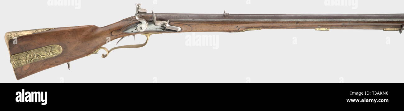 Civil long arms, flintlock and caplock, flintlock rifle, German, circa ...