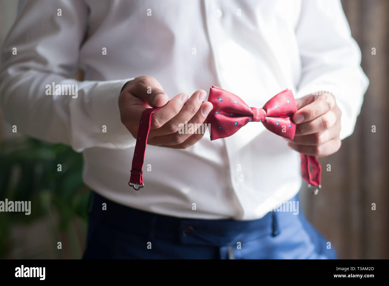 Red Bow Tie White Shirt Black Pants