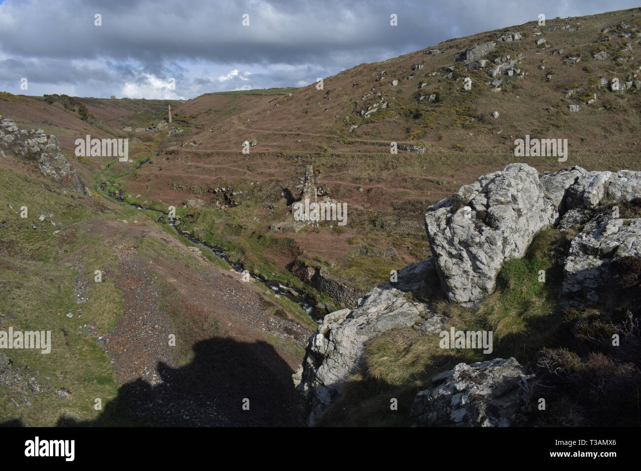 Mine workings Kenidjack Valley St Just Cornwall Stock Photo - Alamy