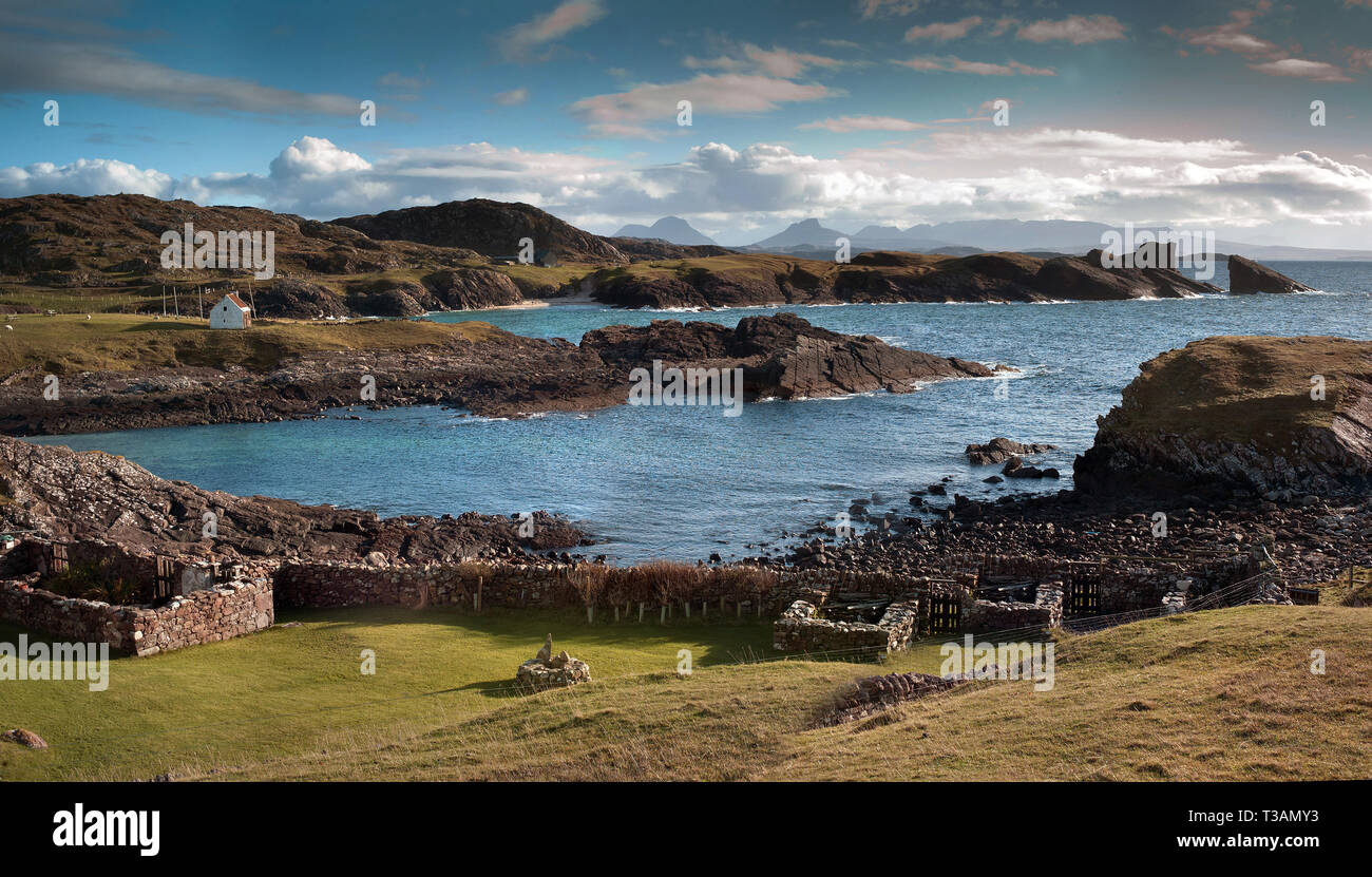 Clachtoll Bay and the Split Rock,Assynt,Scotland Stock Photo - Alamy