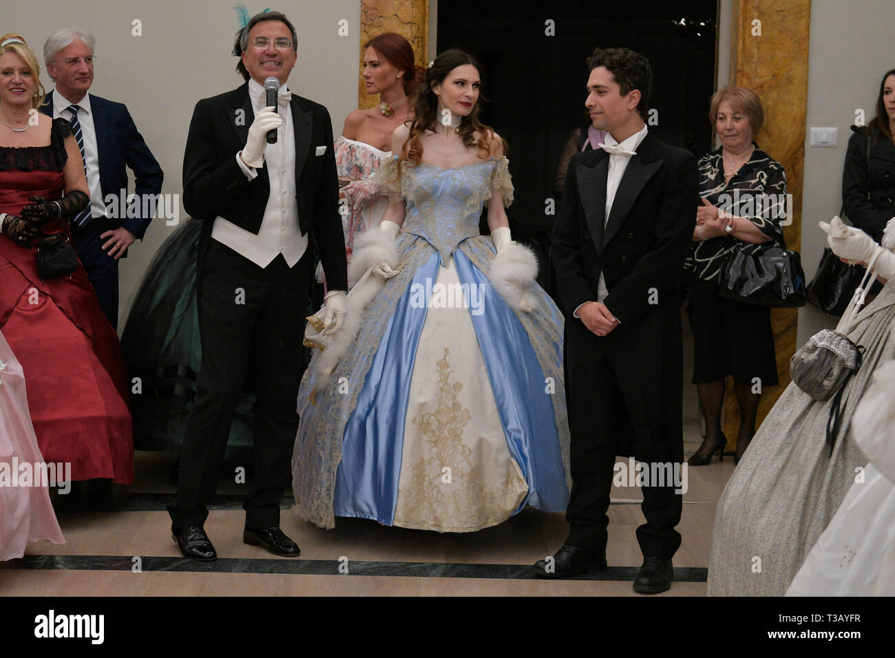 Rome, spring ball photo: from left, Nino Graziano Luca, Giorgia Ferrero ...