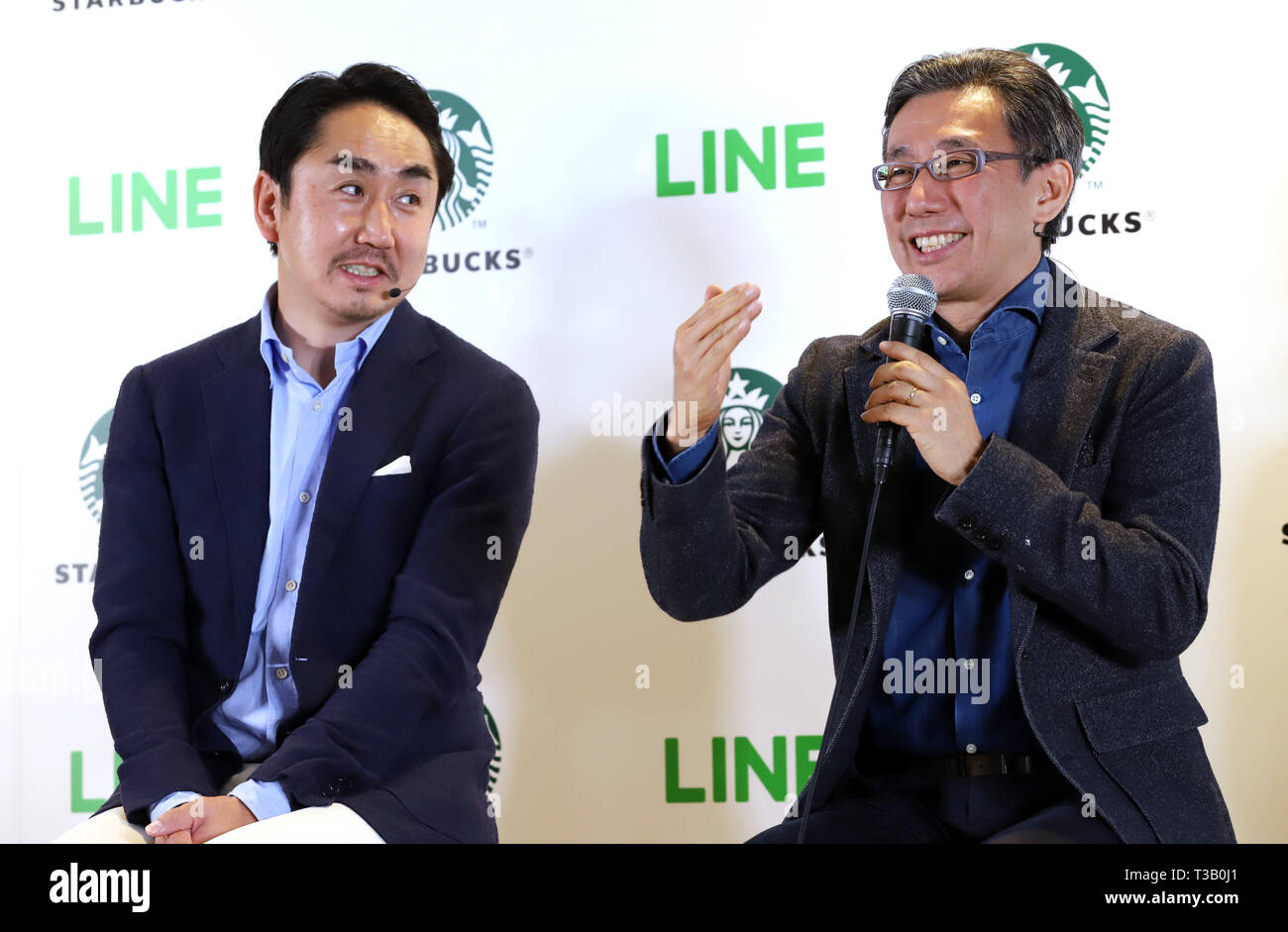Tokyo, Japan. 8th Apr, 2019. Japan's SNS giant LINE president Takeshi ...
