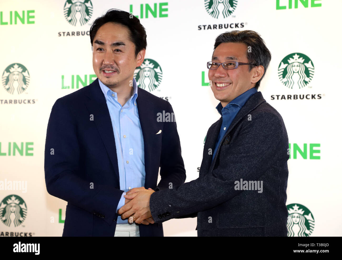 Tokyo, Japan. 8th Apr, 2019. Japan's SNS giant LINE president Takeshi ...