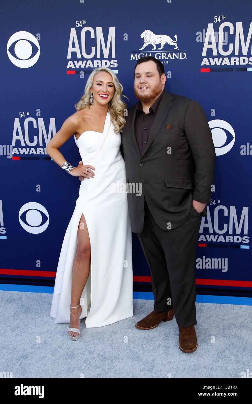 Las Vegas, NV, USA. 7th Apr, 2019. Nicole Hocking, Luke Combs at ...