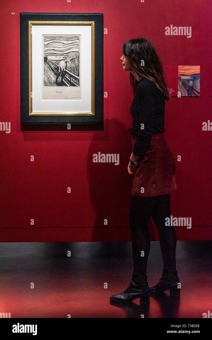 London, UK. 8th Apr 2019. Sketch for the Scream - Edvard Munch: love ...