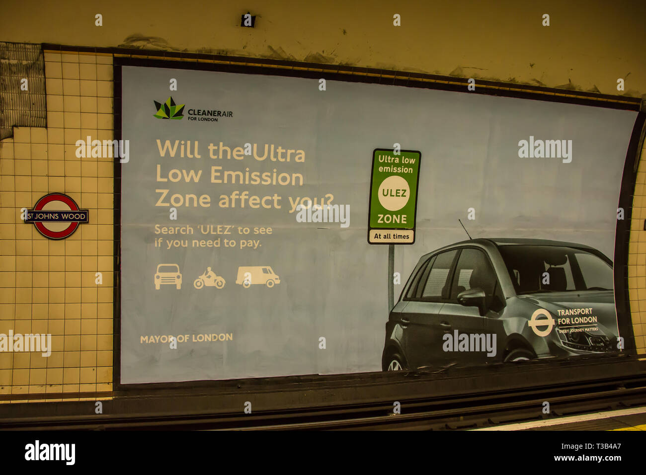 London, UK. thththth April, 2019. Advertising boards on the London ...