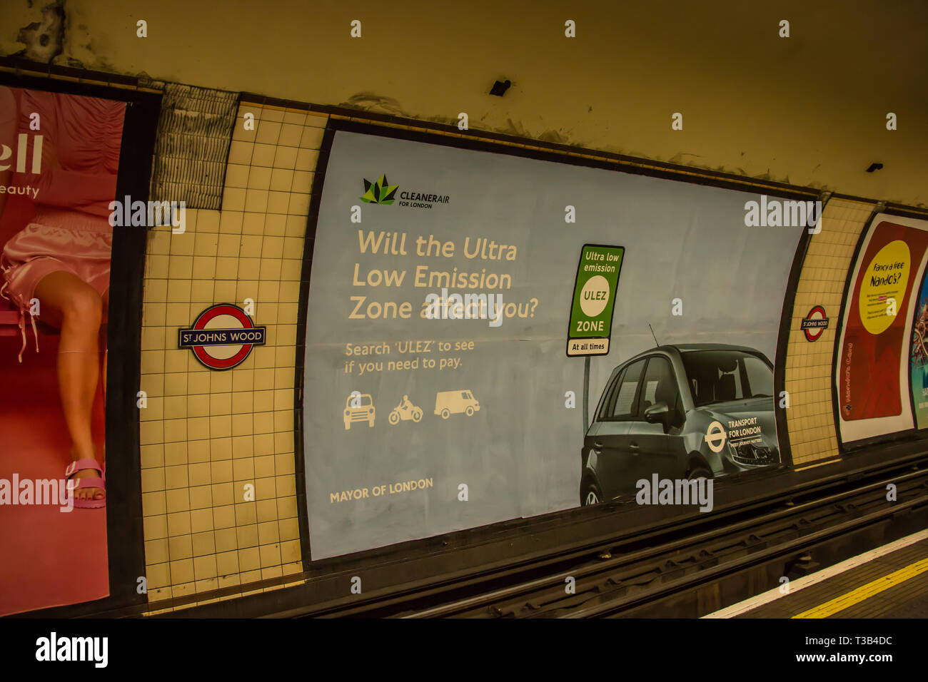 London, UK. thththth April, 2019. Advertising boards on the London ...