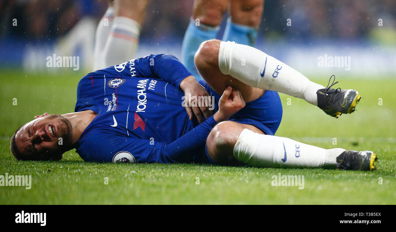 London, UK. 08th Apr, 2019. Chelsea's Eden Hazard during English ...