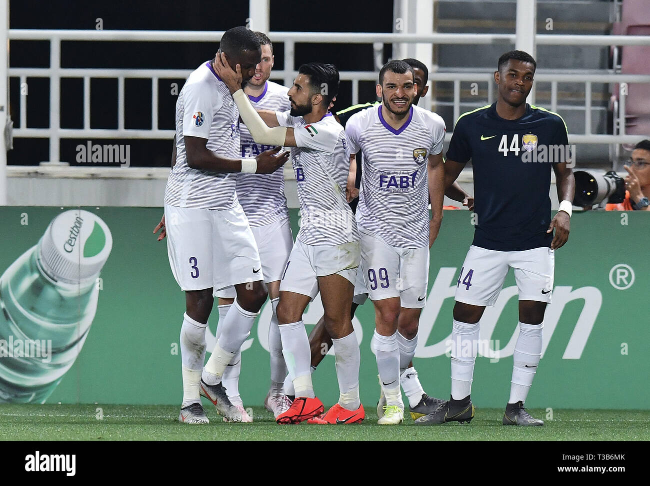 Doha, Capital of Qatar. 8th Apr, 2019. Players of Al Ain FC celebrates ...