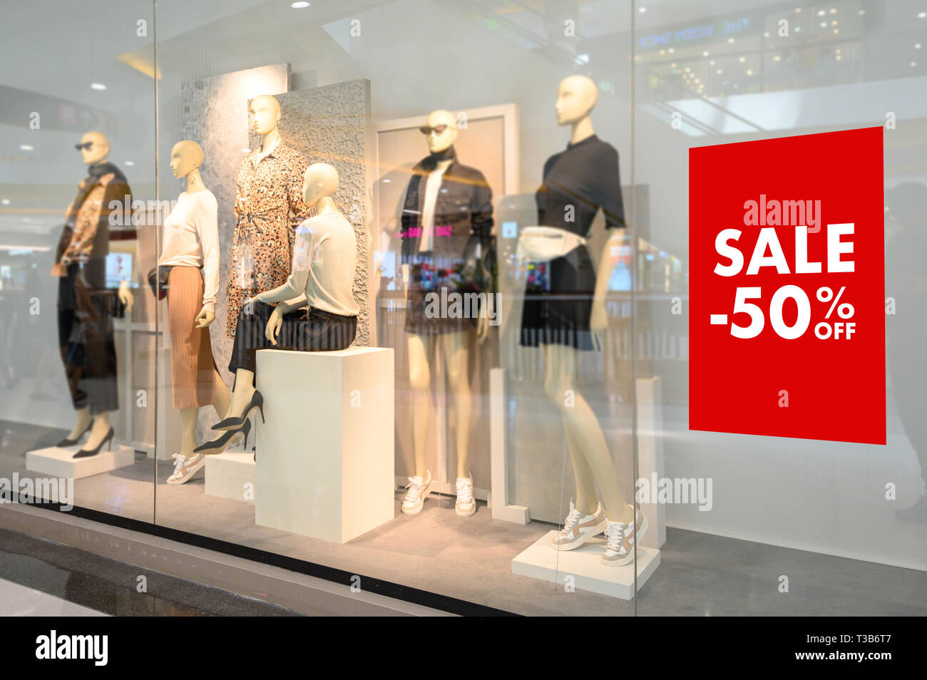 Department store with sale discount sign in shop Sale sign Sale concept ...