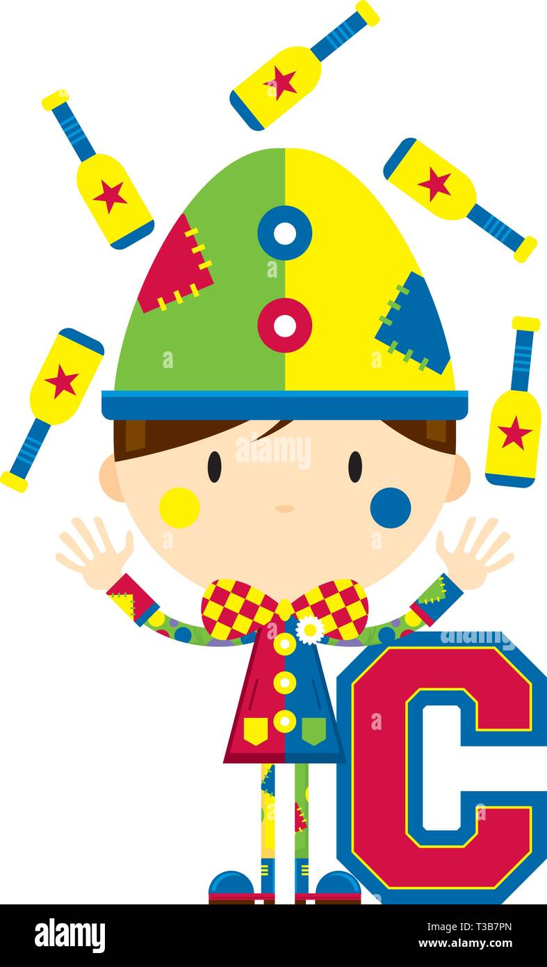 C is for Clown Alphabet Learning Illustration Stock Vector Image & Art ...