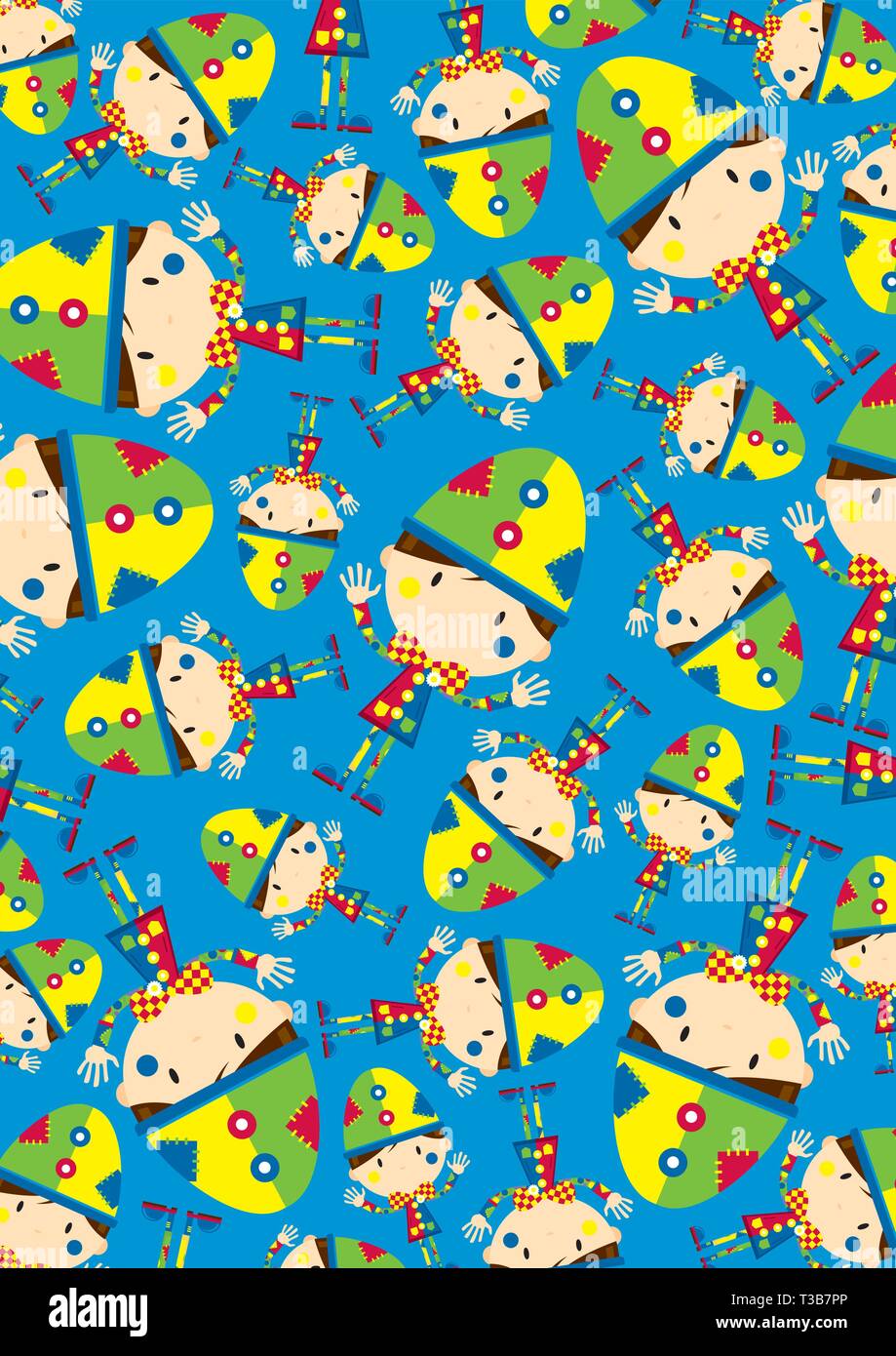Cute Cartoon Circus Clown Pattern Stock Vector Image & Art - Alamy